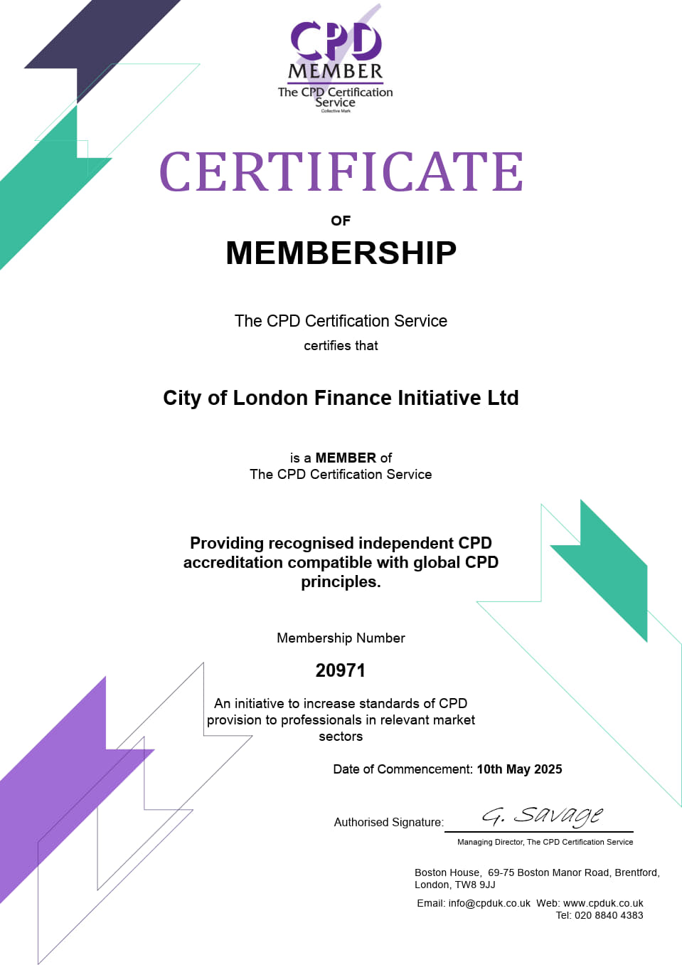 CLFI Governance Course Earns CPD Certification | CLFI
